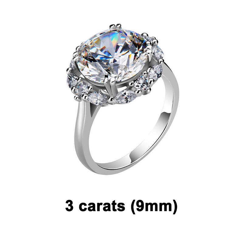 S925 Silver 5 Carat Moissanite Diamond Ring Weddin... – Vicedeal