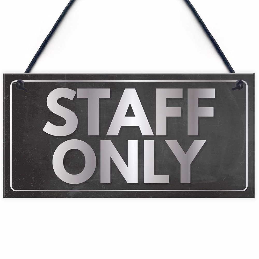 Meijiafei Staff Only Hanging Plaque Door Shop Wall... – Grandado