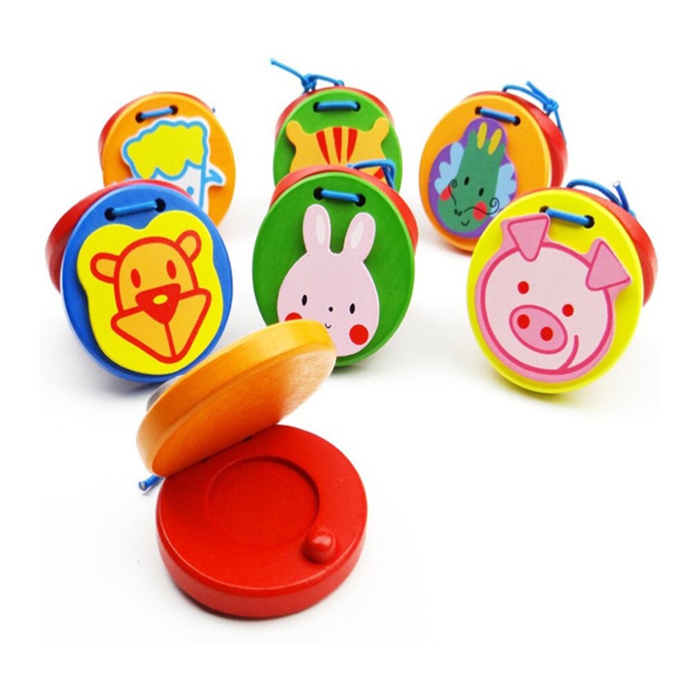6Pcs Lovley Dier Patroon Houten Vinger Castanet Mu... – Grandado