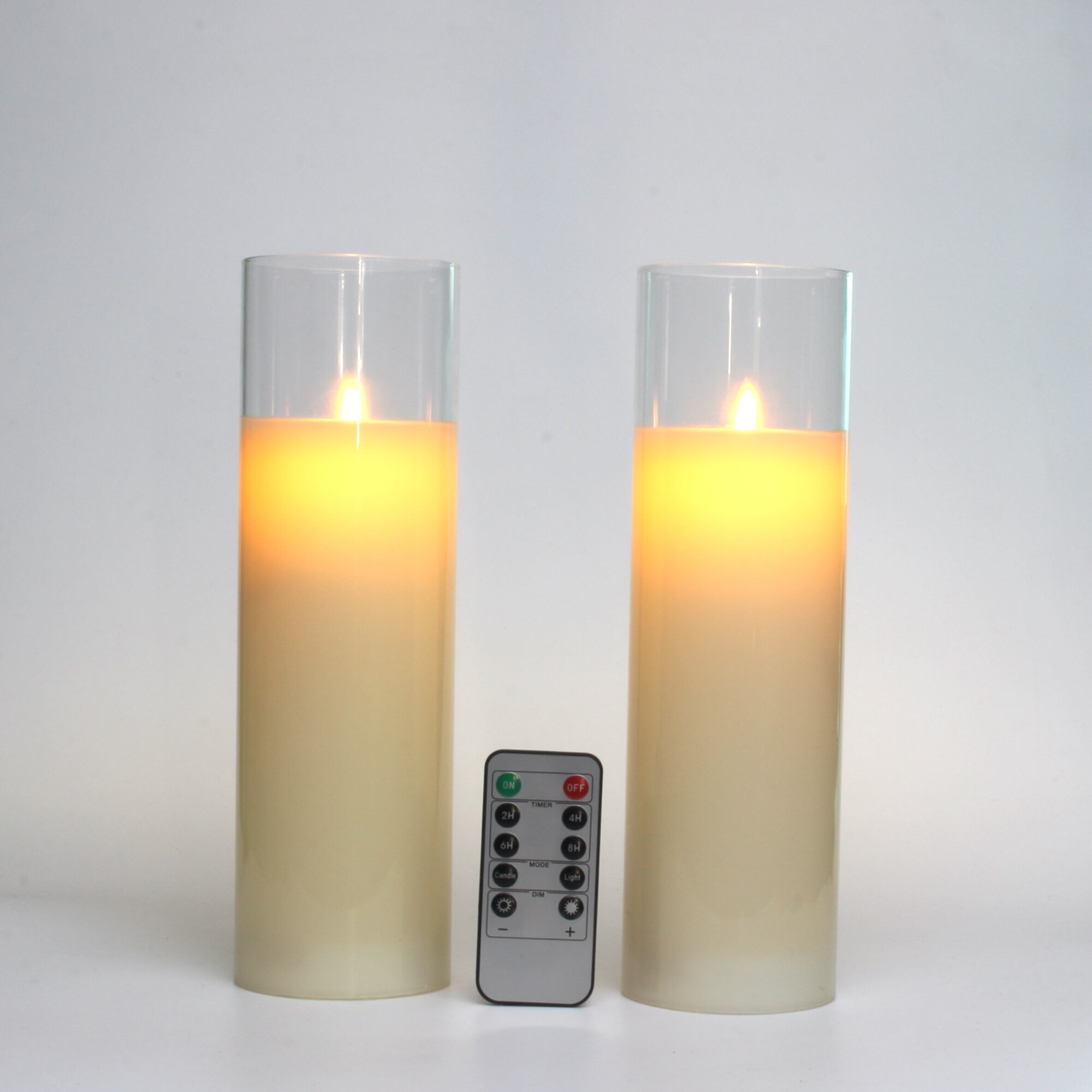 Glas Vlamloze Kaarsen Set 8 "10" 12 &quo... – Vicedeal