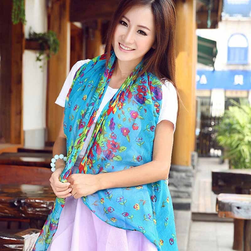 Ladies Floral Flower Scarf Beautiful Women Shawl S... – Vicedeal