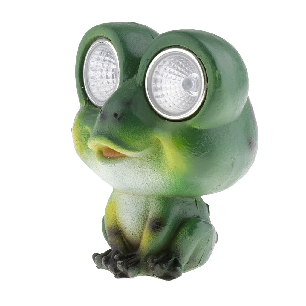 Green Frog Resin Garden Animal Statue with Solar-P... – Grandado