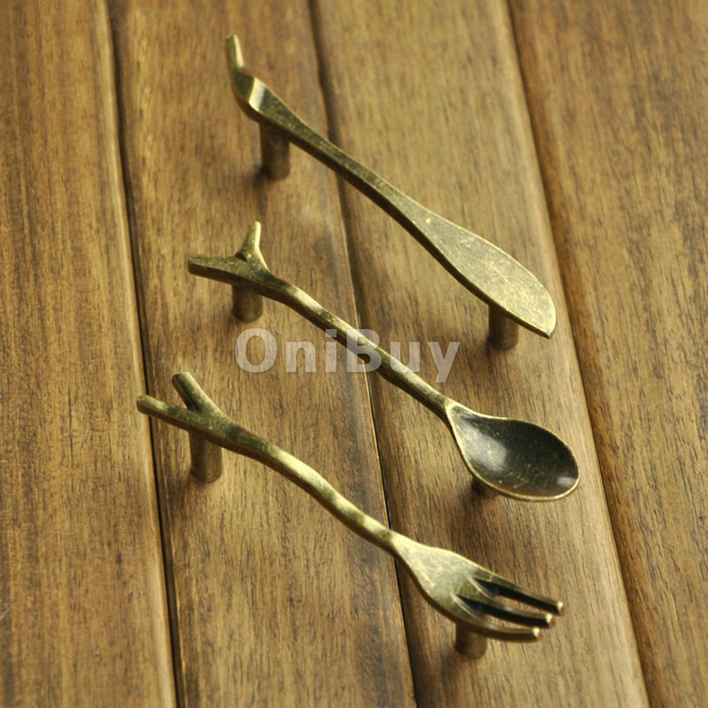Antique Bronze Spoon Kitchen Closet Drawer 76mm Pu... – Vicedeal