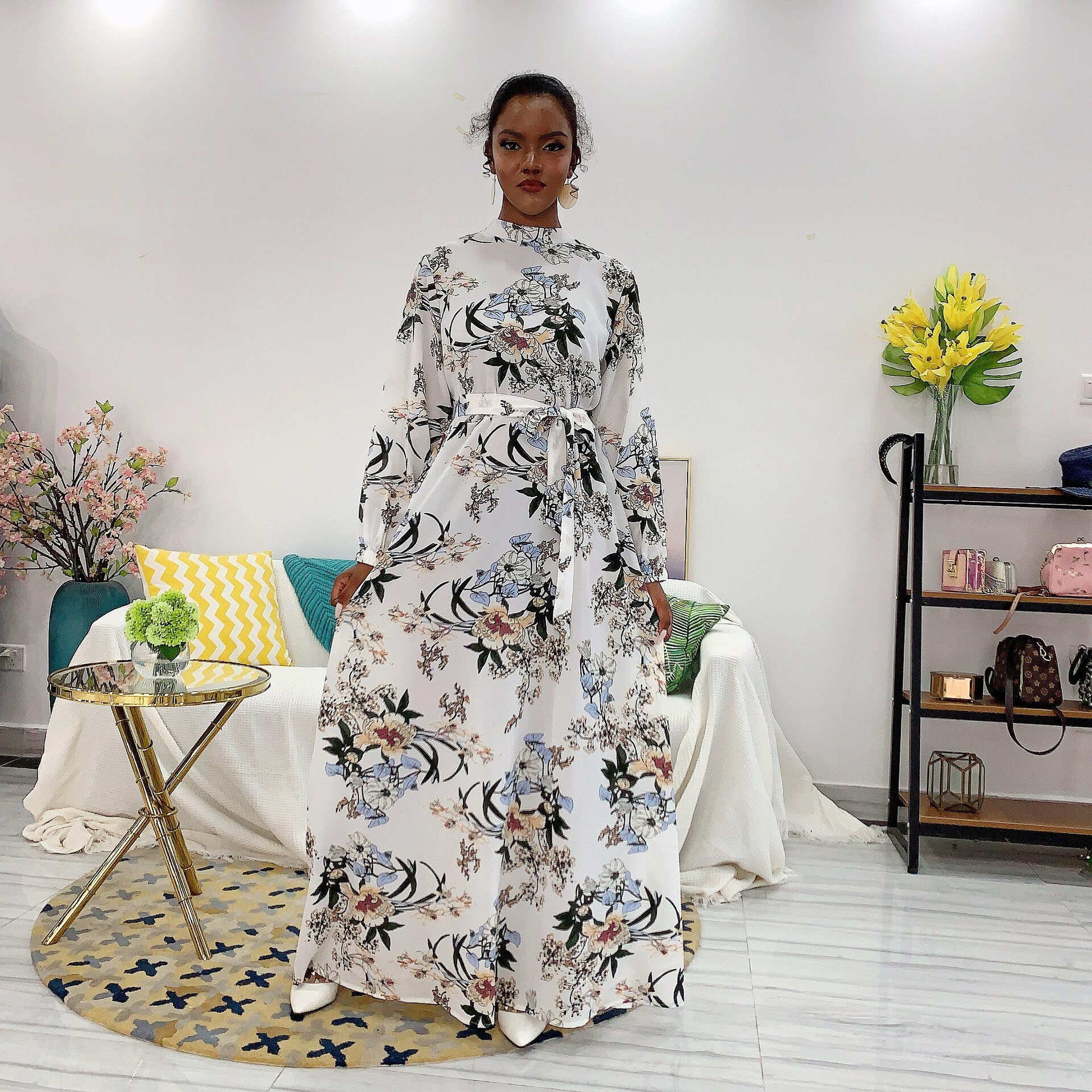 Pakistani Arabic Muslim Hijab Floral Dress Abaya D... – Vicedeal