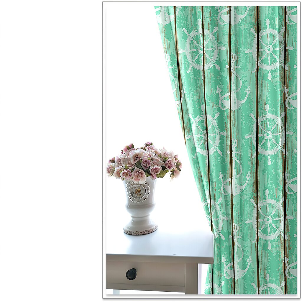 Grönt ögonskydd båtring utskrift gardin vardagsrum... – Grandado