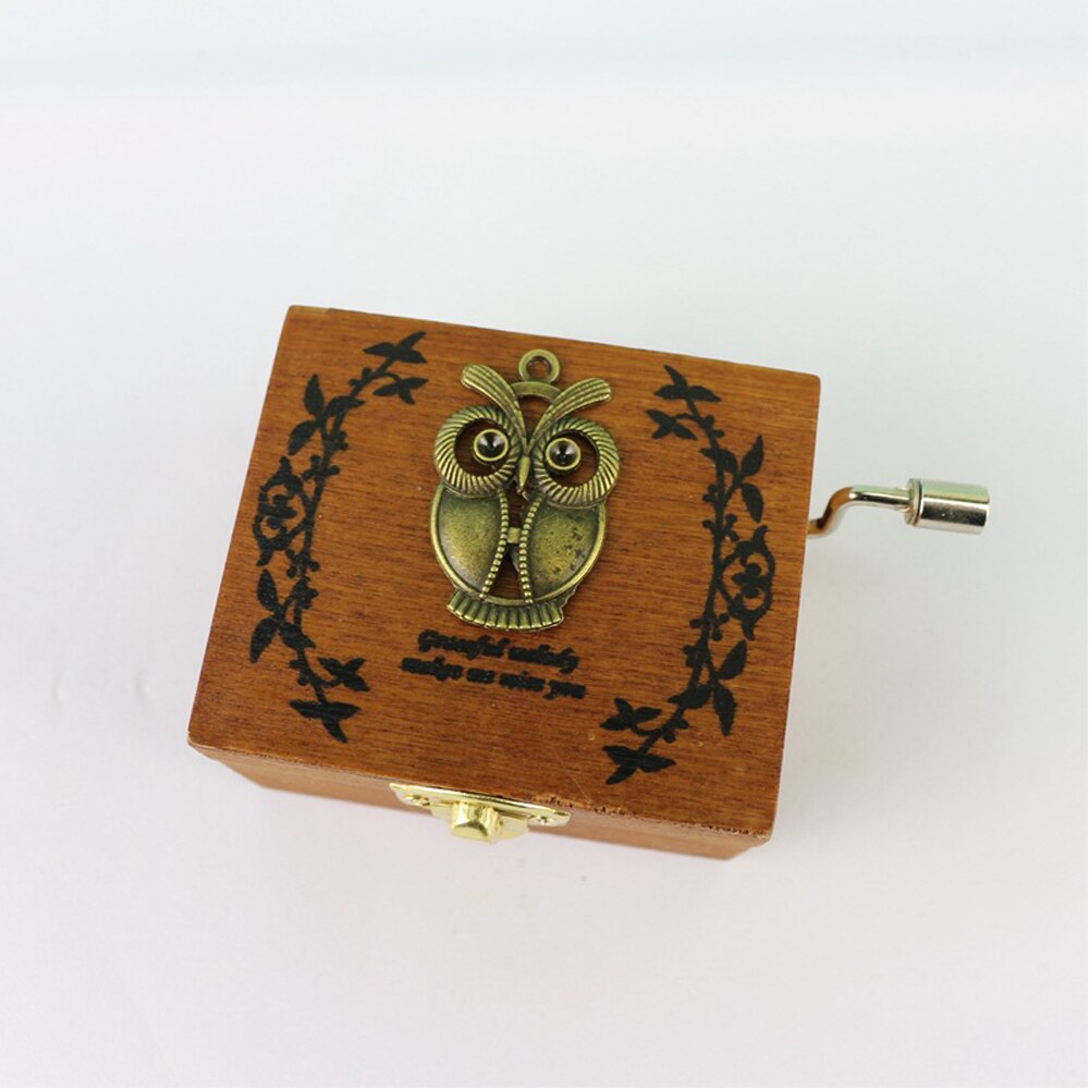 Retro Wooden Music Box Antique Hand Crank Engraved... – Vicedeal