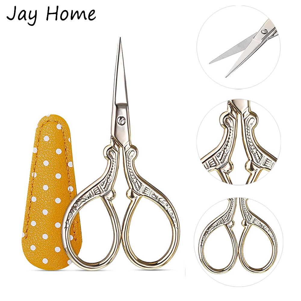 Sewing Embroidery Scissors with 1PC Artificial Lea... – Vicedeal