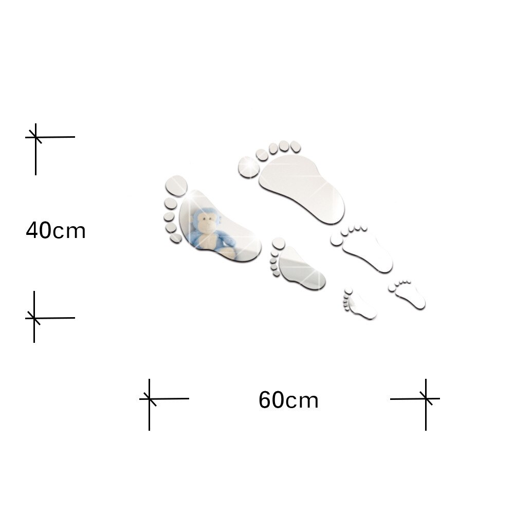 Decorate Home footprint art wall mirror sticker de... – Grandado