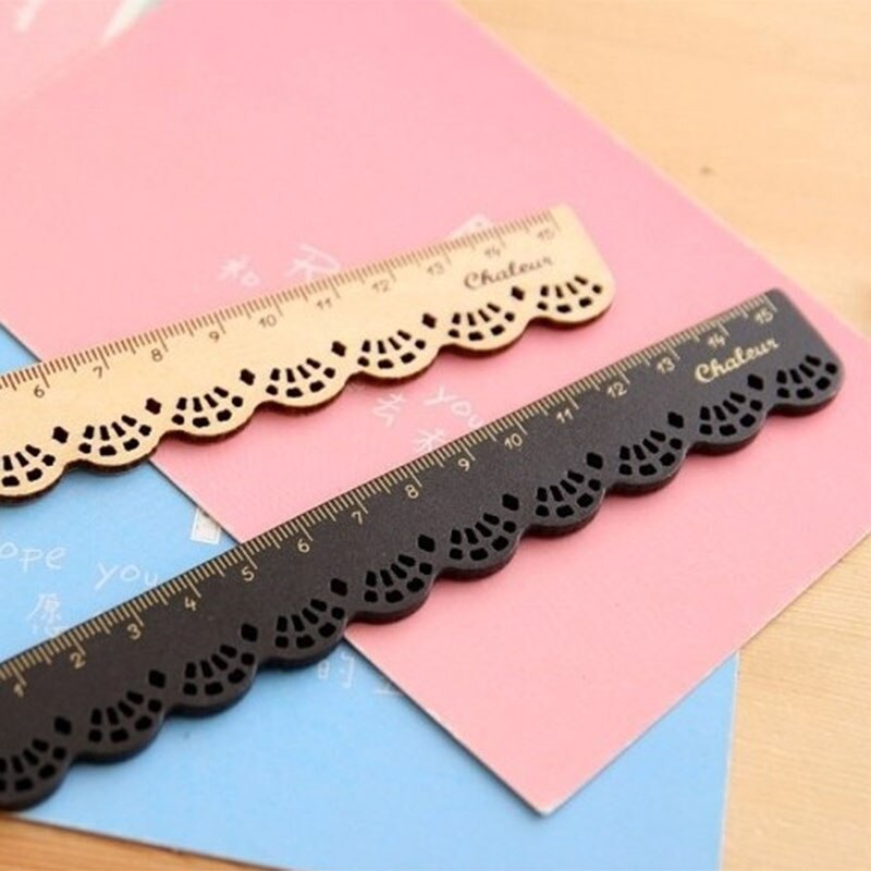 2 X 15cm Vintage Hollow Out Lace Wood Ruler Measur... – Grandado