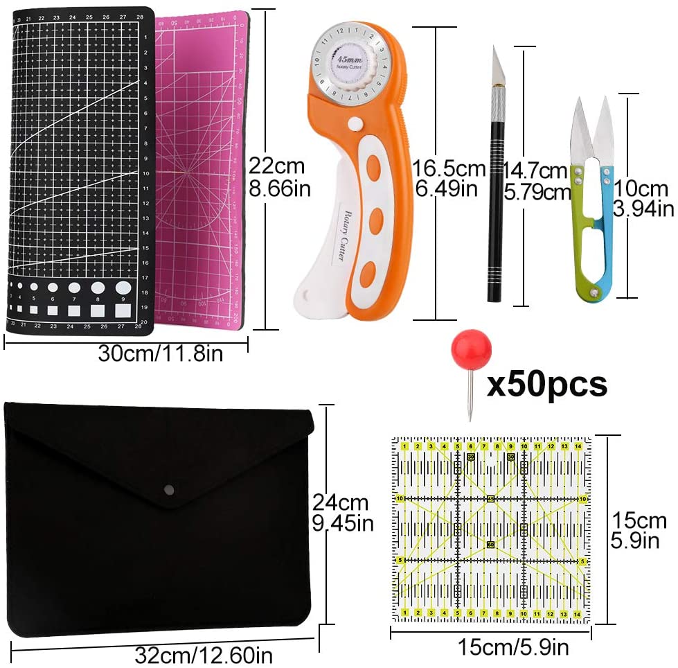 LMDZ 45mm Rotary Cutter Kit With Storage Bag A4 Se... – Vicedeal
