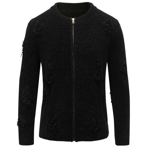 Spring's Men's Men's Cardigan Ripped Sweater – Grandado