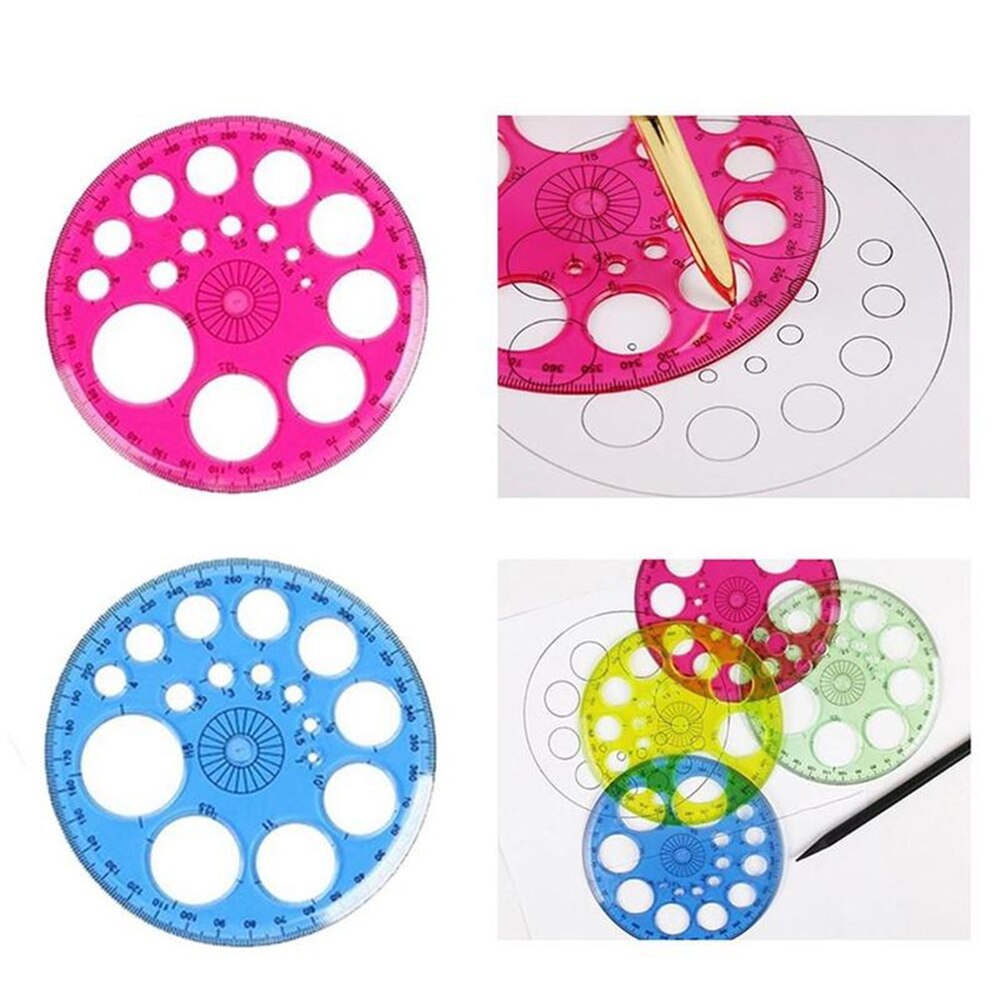 360 Degree Protractor All Round Ruler School Draft... – Vicedeal