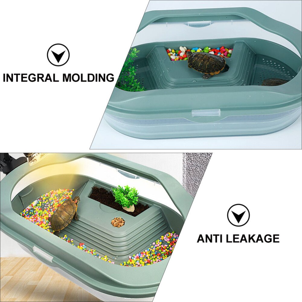 Turtle Tank Aquarium Reptile Habitat Tank with Pla... – Vicedeal