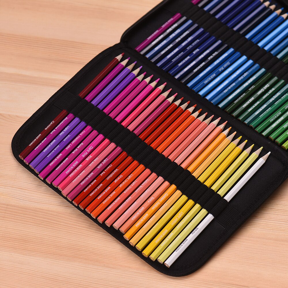 Colored Pencil Set in 3-Layer Zippered Carrying Sl... – Grandado