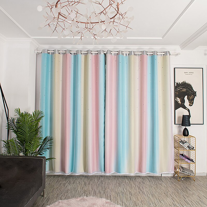 Gradient hul gardin dobbel hul stjerne stripet gar... – Grandado