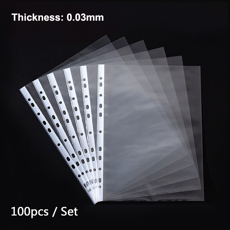 100 / Package A4 Transparent 11-hole File Bag Pp L... – Vicedeal