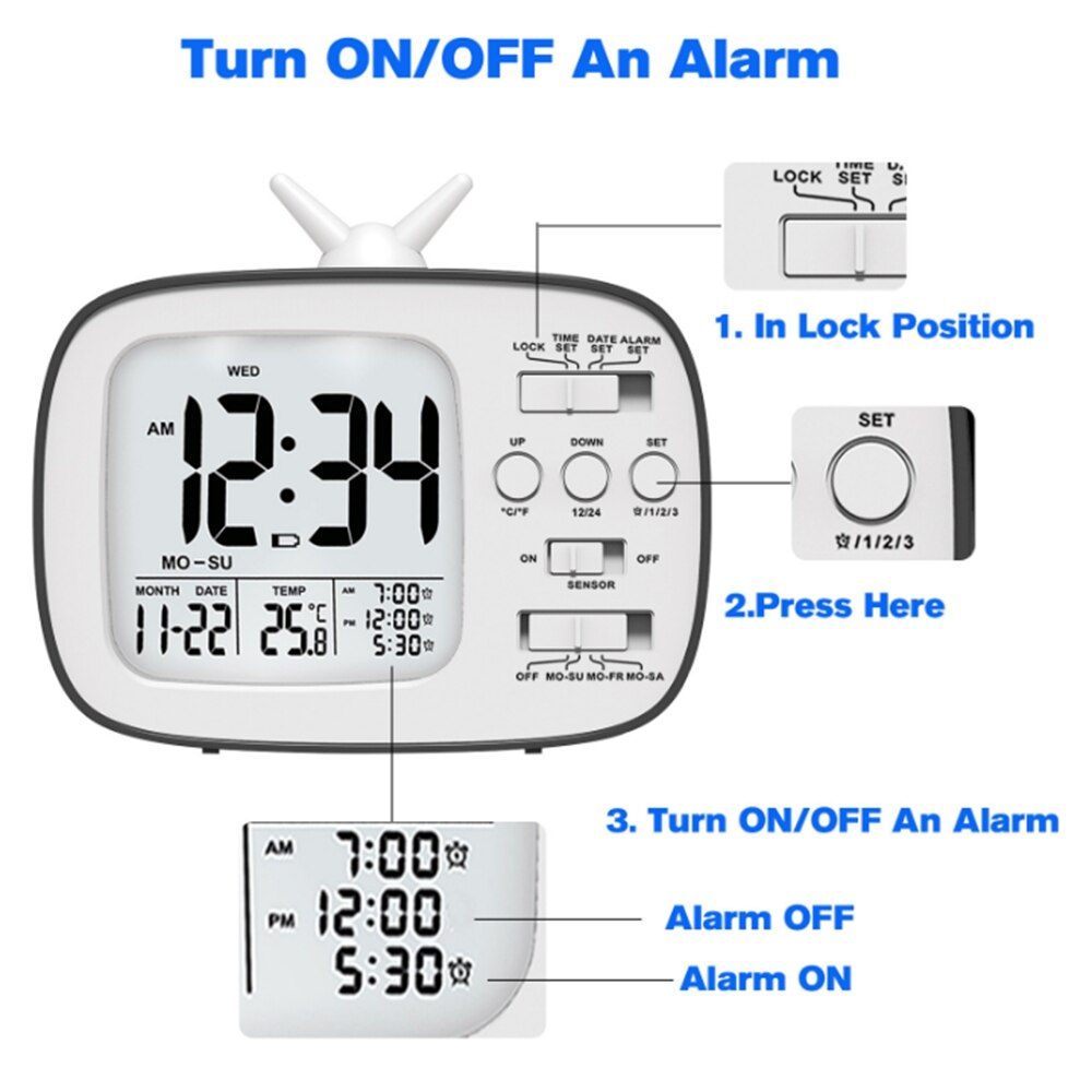 Simple Electronic Clock Photosensitive Smart Clock... – Grandado