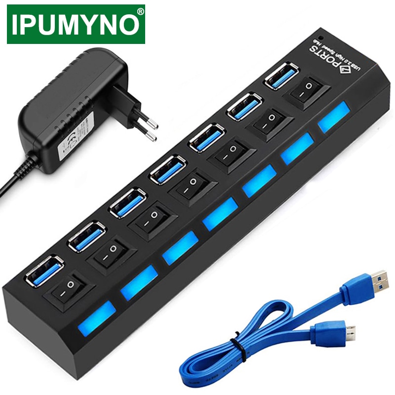 Usb hub 3.0 2.0 multi 4 7 usb port splitter med st... – Vicedeal