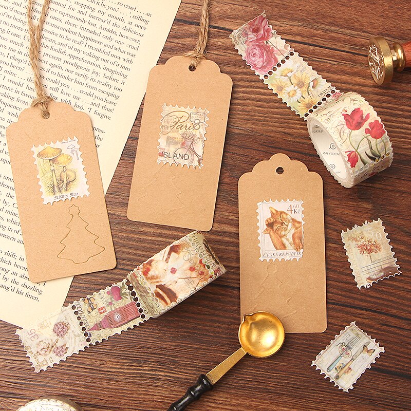 1roll Retro Stamp Post Office Series Washi Tape Pa... – Grandado