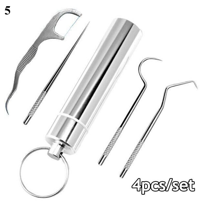 1 Set Toothpicks Pocket Set Stainless Steel Reusab... – Vicedeal