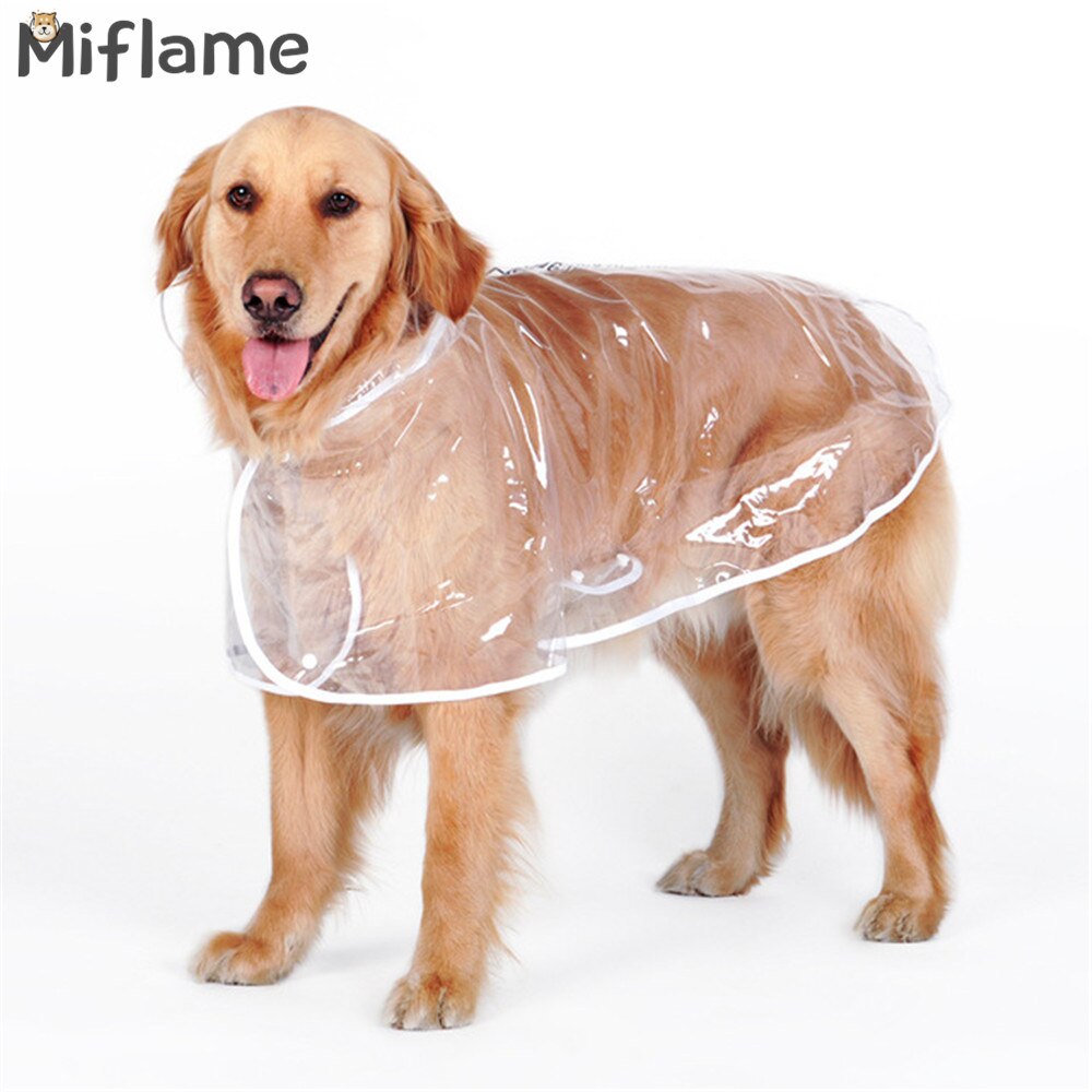 Miflame Transparent Large Dog Raincoat Waterproof ... – Grandado