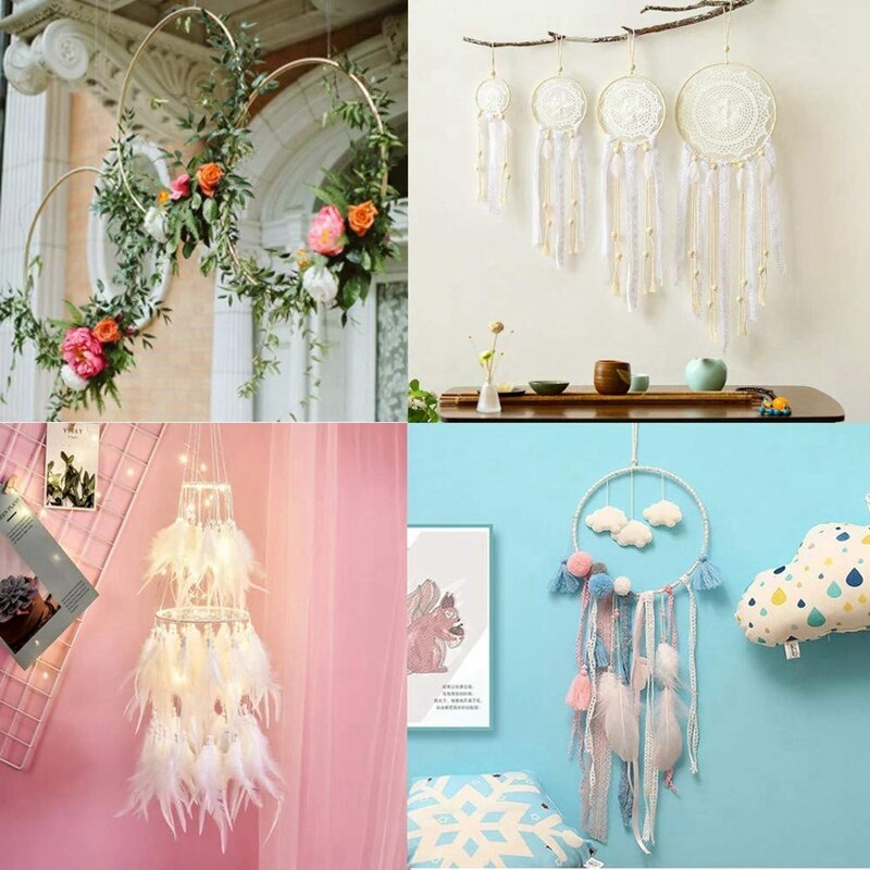 6 st 35cm metall krans krans krans guld ram ring f... – Grandado