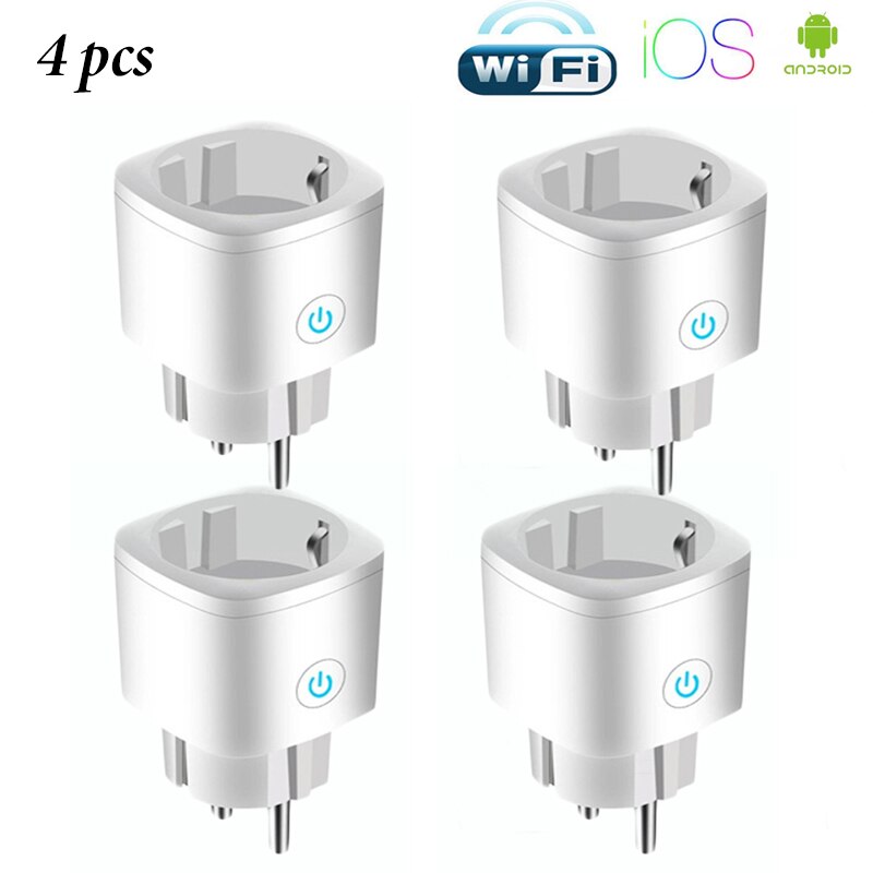 Smart plug WiFi socket EU 16A timing function Tuya... – Grandado