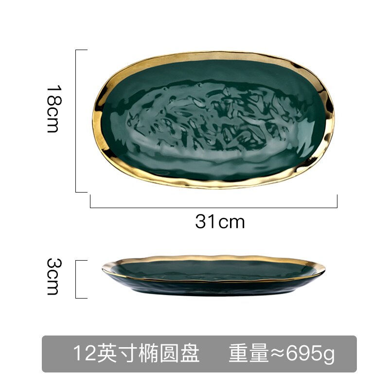 Europeisk stil grønn nordisk keramisk servisesett ... – Grandado