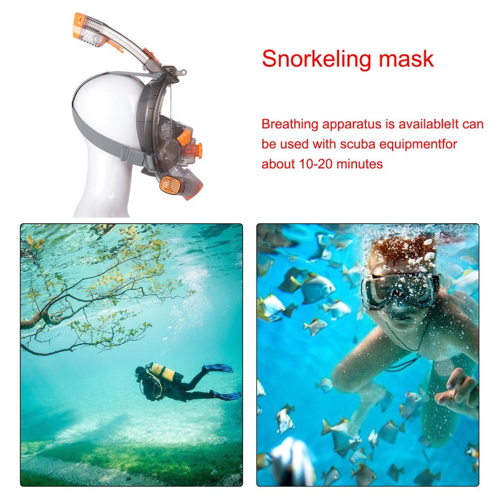 Swimming Underwater Mask Snorkel Full Face Wide Vi... – Vicedeal