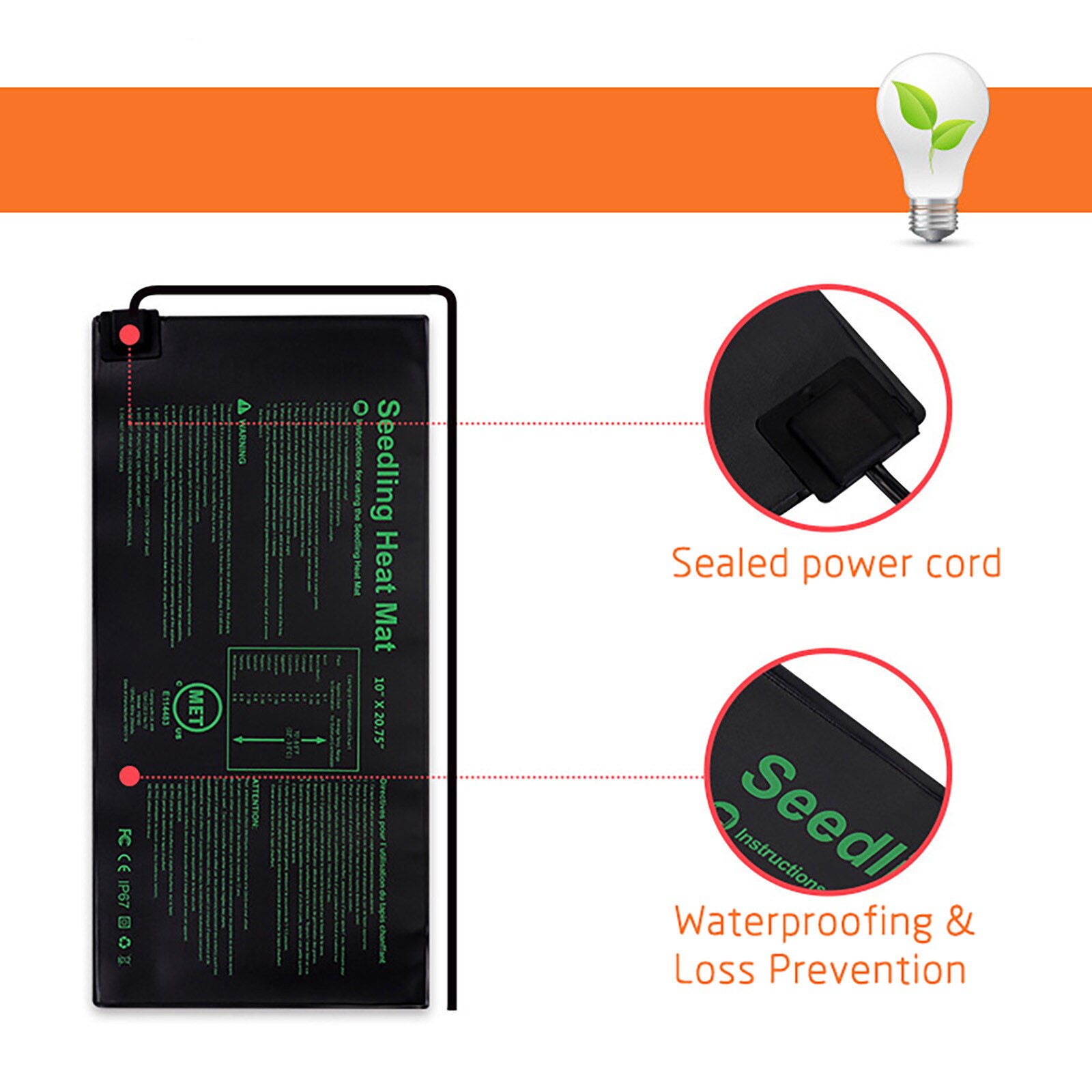 Zaailing Verwarming Mat 10X20.75 Inch Waterdicht P... – Grandado