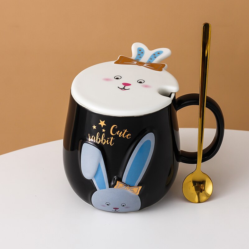 cute rabbit ceramic mug office girl coffee milk cu... – Grandado