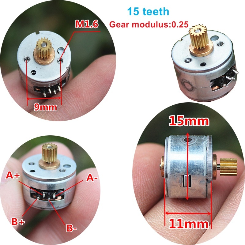 2PCS/LOT DC 6-9V 15MM Micro Stepper Motor 2-phase ... – Grandado