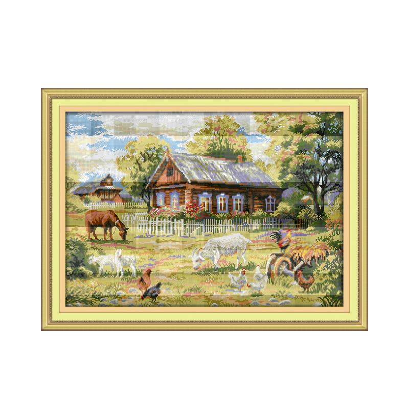 Farm cross stitch kit animal horse DIY hand embroi... – Grandado
