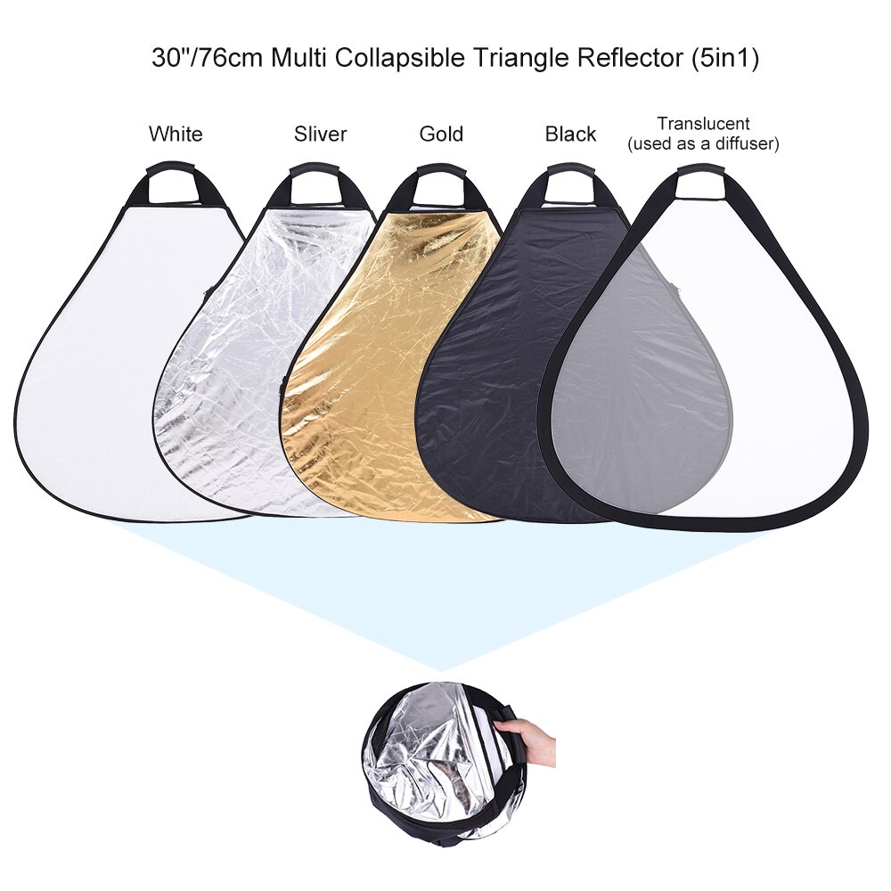5in1 Portable Reflector 30cm 5 color Triangle phot... – Vicedeal