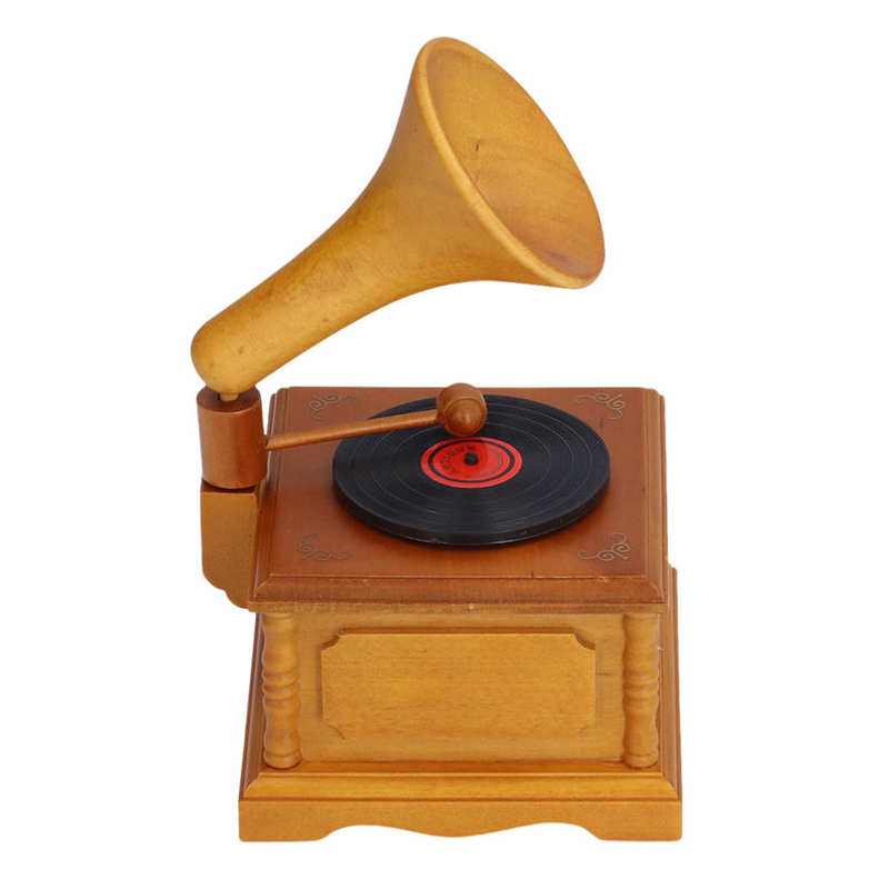 Wooden Gramophone Music Box Vintage Wooden Gramoph... – Grandado