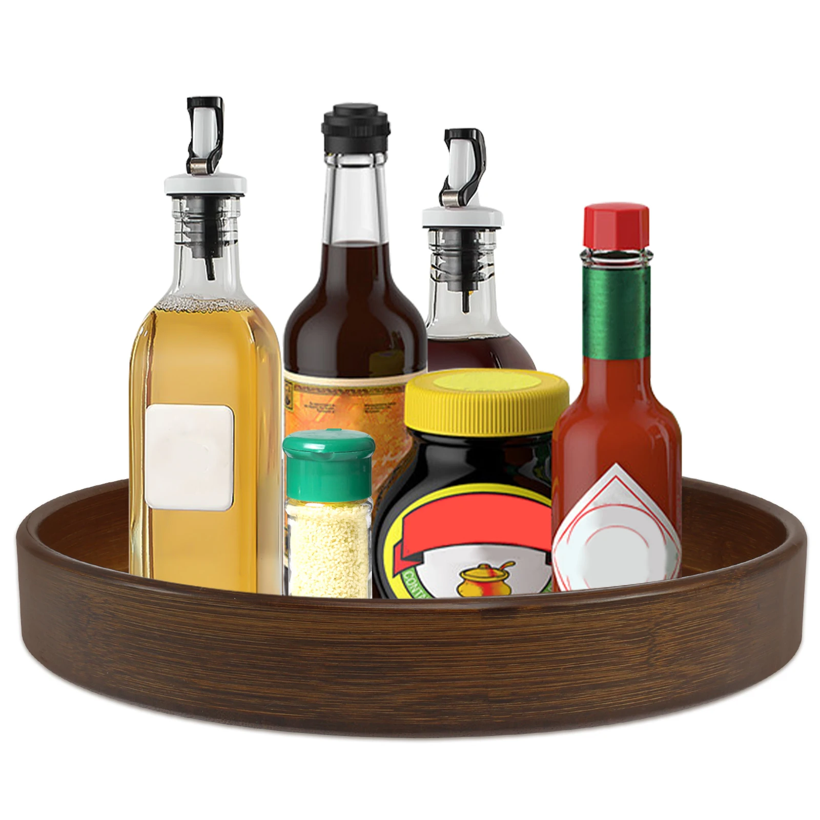 Wood Lazy Susan Organizer Round Lazy Susan Rotatin... – Grandado