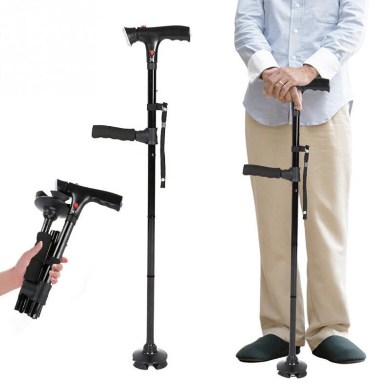 Collapsible Telescopic Folding Cane Elder Cane LED... – Grandado
