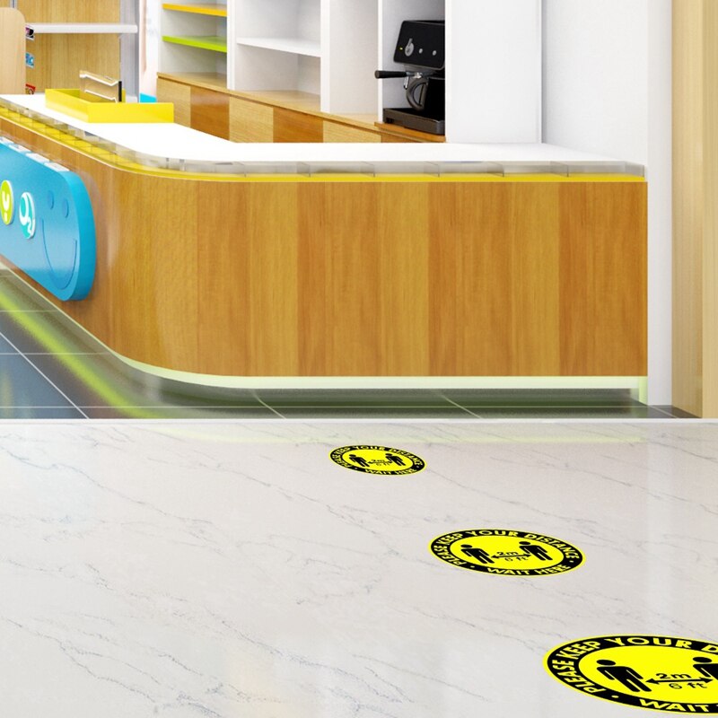 6 Pack Social Distancing Floor Decals, 12 Inch Rou... – Vicedeal