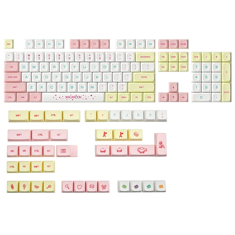 146 Keys XDA Profile PBT Macaron Keycaps DYE Subli... – Grandado