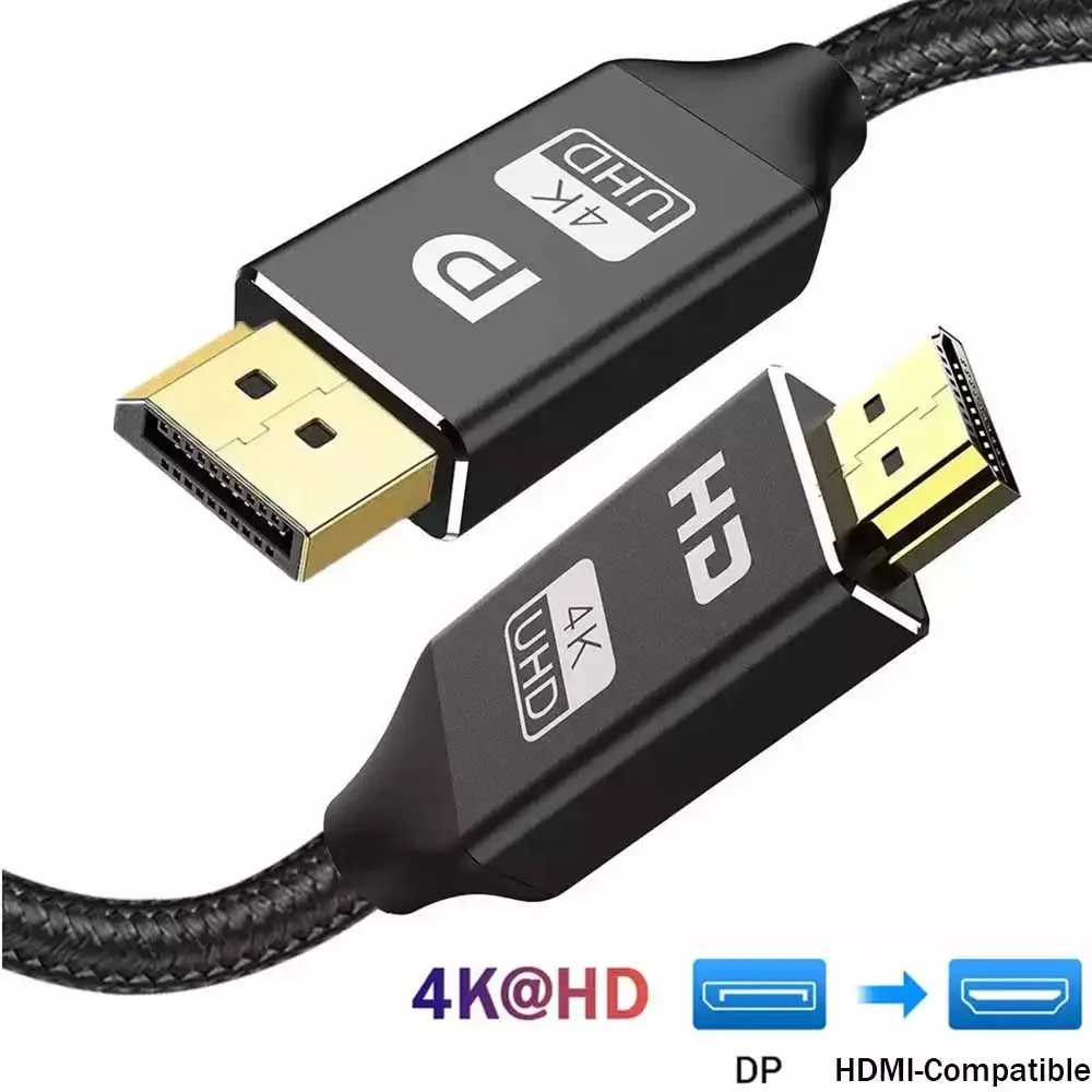 DP to HDMI-compatible Cable 4K 30Hz DisplayPort to... – Grandado