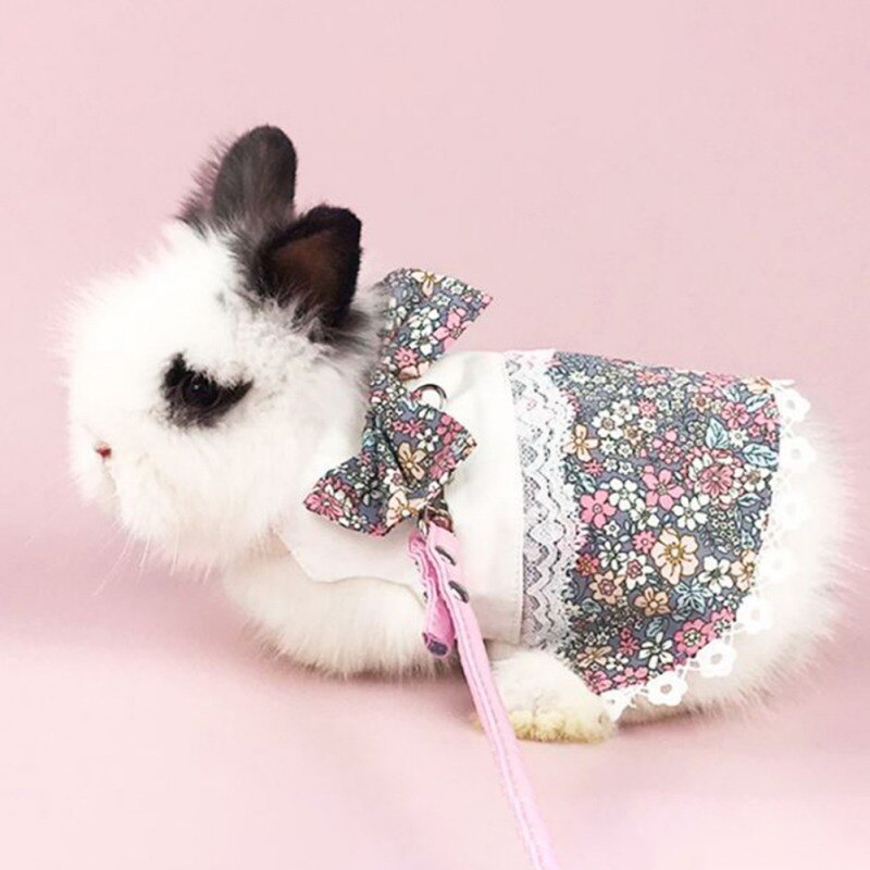 Bunny Rabbit Clothes Cute Floral Small Animal Harn... – Grandado
