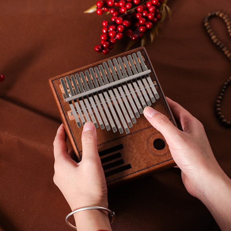 Kalimba 17 nycklar tumme piano mahogny kropp tumme... – Grandado