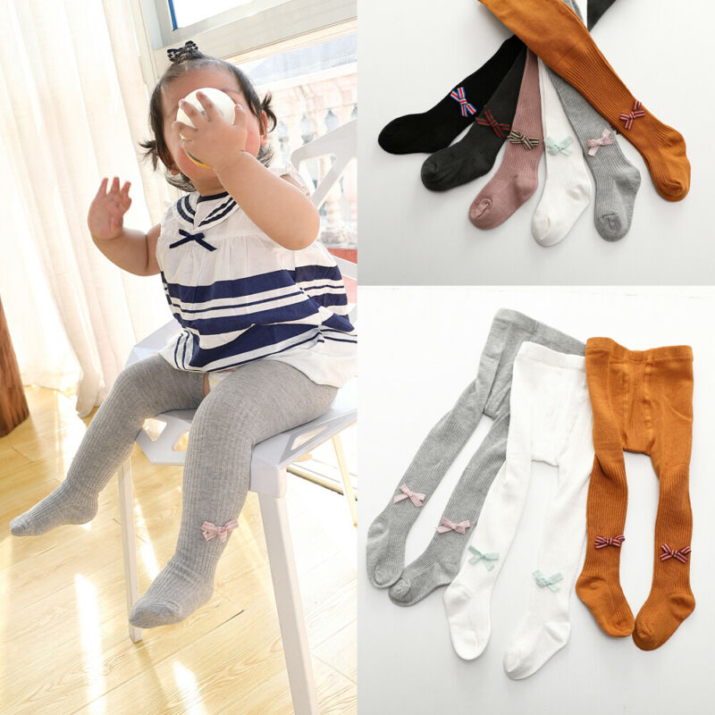 Baby Girls Kids Tights Pantyhose Bow Knitted Autum... – Vicedeal