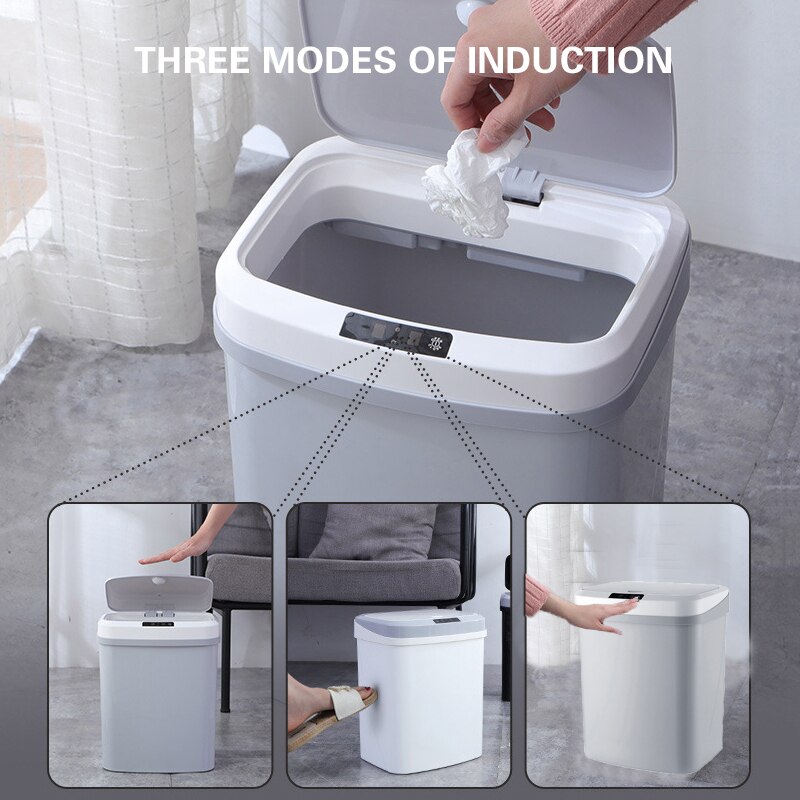 16L Smart Trash Can Smart Sensor Trash Bin For Kit... – Grandado