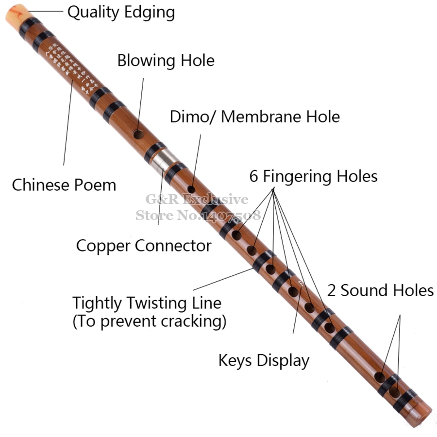 Traditional Chinese Bamboo Flute Dizi Transverse W... – Grandado
