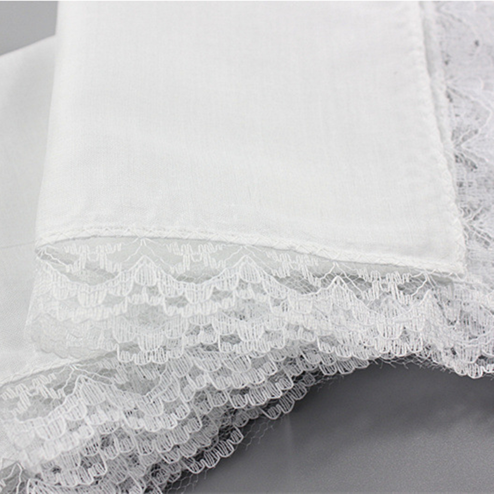2Pcs Pure White Hankerchiefs 100% Cotton Handkerch... – Vicedeal