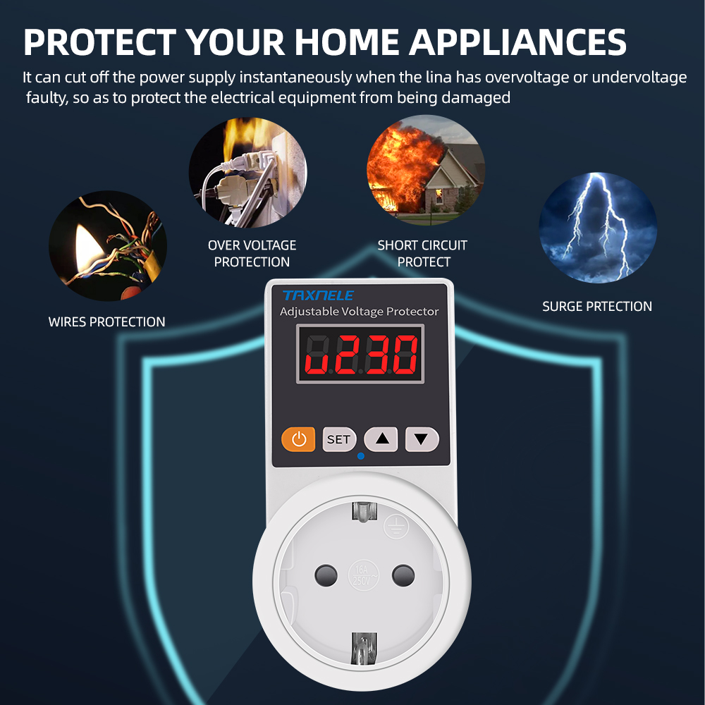 Automatische spanningsbeschermer Socket AC 220V Ve... – Vicedeal
