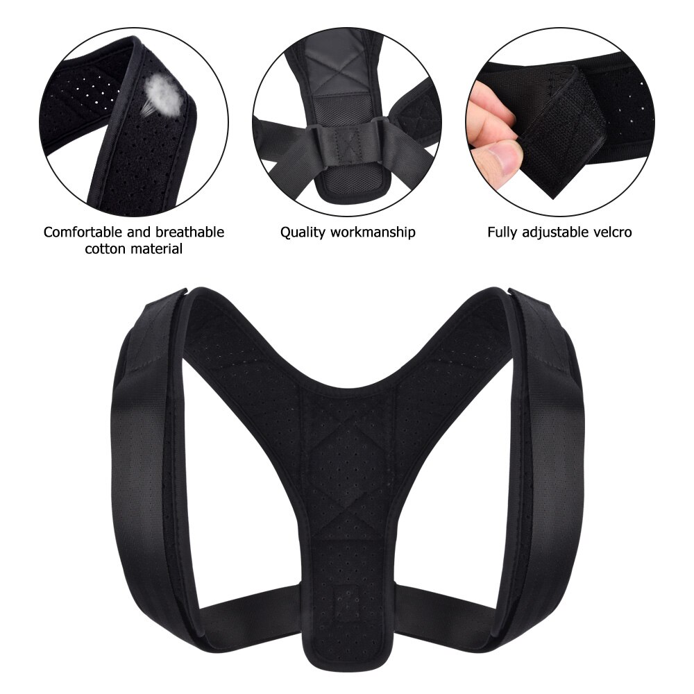 Upper Back Brace Support Belt Adjustable Back Post... – Grandado