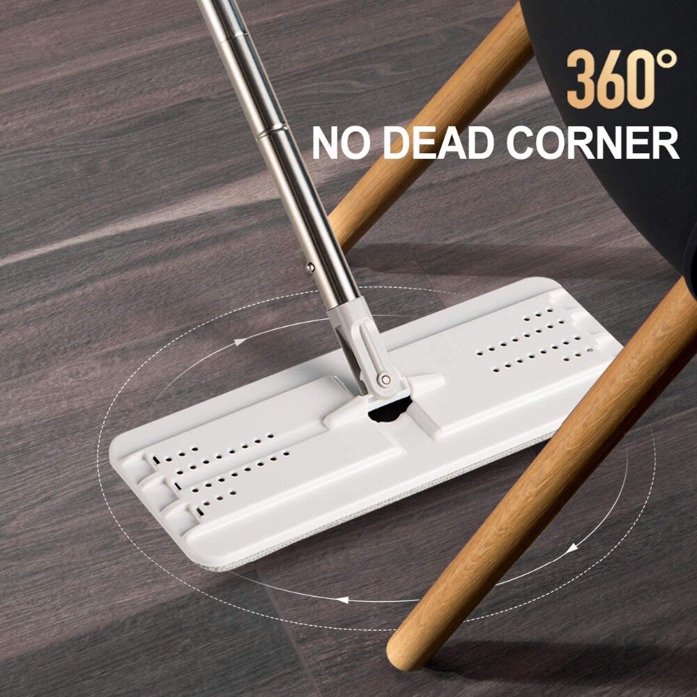 Flat squeeze mop with squeeze bucket hands-free fl... – Grandado