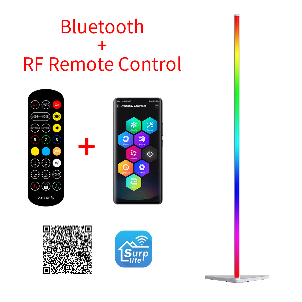 140 cm RGB LED vloersfeer dimbaar RGB Moderne binn... – Grandado